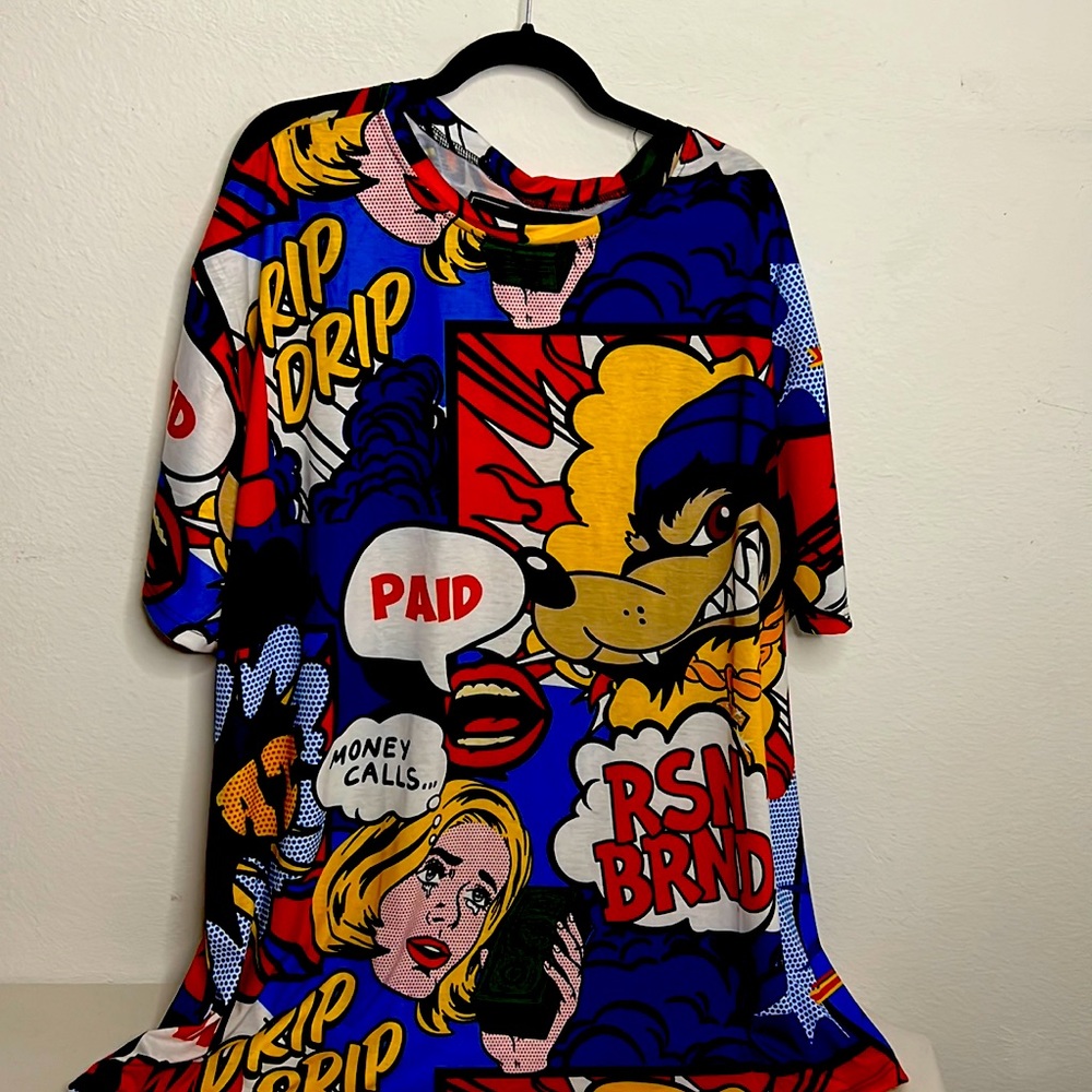 Super Rare 5x Reason Tee Comic Strip And Drip$$ - Gem